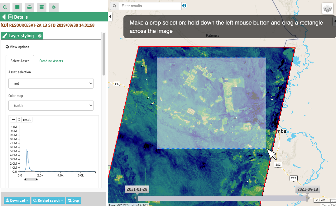 Titiler widget - Multi Mission Mapper - mCube